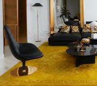 China Nordic Modern Personality Leather Lounge Swivel Chair Creative Shaped for sale