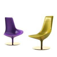 China Nordic Modern Personality Leather Lounge Swivel Chair Creative Shaped for sale
