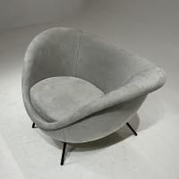 China Minimalist Modern Hotel Lobby Furniture Single Velvet Lounge Sofa Chair for sale