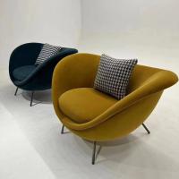 China Minimalist Modern Hotel Lobby Furniture Single Velvet Lounge Sofa Chair for sale