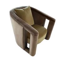 China Creative Armrest Hollow Velvet Metal Single Sofa Chair Italian Style Customized for sale