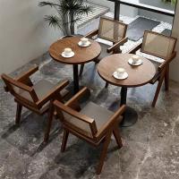 China Restaurant Coffee Shop Bistro Commercial Furniture Ash Solid Wooden Dining Set for sale