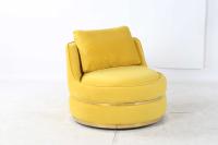 China Standard Size Hotel Lobby Furniture Round Rotatable Italian Top Grade Velvet Single Lounge Chair for sale