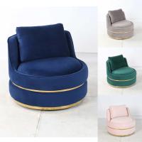 China Standard Size Hotel Lobby Furniture Round Rotatable Italian Top Grade Velvet Single Lounge Chair for sale