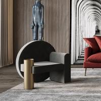 China Fashion Creative Hotel Lobby Furniture Reception Velvet Metal Lounge Chair for sale