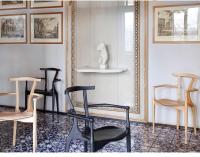 China Italian Style Minimalist Hotel Restaurant Furniture Genuine Leather Solid Wood Dining Chair for sale