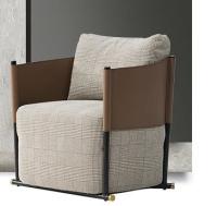 China Nordic Single Sofa Chair Modern Leisure Fabric Stainless Steel for sale