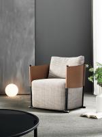 China Nordic Single Sofa Chair Modern Leisure Fabric Stainless Steel for sale