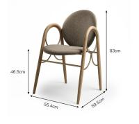 China Customized Size Hotel Restaurant Furniture  Metal Solid Wood Fabric Dining Chair for sale