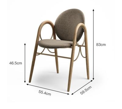 China Customized Size Hotel Restaurant Furniture  Metal Solid Wood Fabric Dining Chair for sale