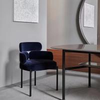 China Light Luxury Creative Hotel Restaurant Furniture Metal Art Velvet Armrest Dining Chair for sale