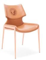 China Italian Minimalist Hotel Restaurant Furniture Comfortable Backrest Metal Leather Dining Chair for sale