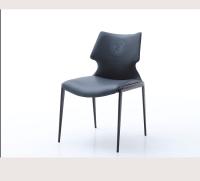 China Italian Minimalist Hotel Restaurant Furniture Comfortable Backrest Metal Leather Dining Chair for sale