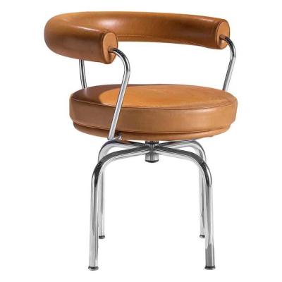 China Nordic Hotel Restaurant Furniture Metal Rotatable Leather Comfortable Backrest Dining Chair for sale