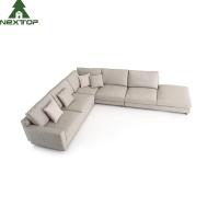China Modern Solid Wood Frame Fabric L-Shaped Sofa Awaiting Area Negotiation Set for sale