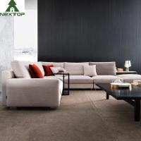 China Modern Solid Wood Frame Fabric L-Shaped Sofa Awaiting Area Negotiation Set for sale