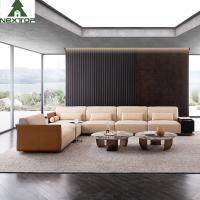 China Modern Interior L Shape Sofa Set Luxury Leather Hotel Lobby Office Area for sale