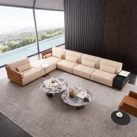 China Modern Interior L Shape Sofa Set Luxury Leather Hotel Lobby Office Area for sale