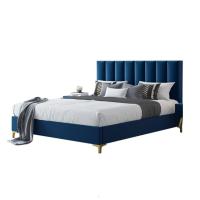 China Custom Size Wooden Double Bed Queen Platform King Size Fabric Bed Hotel Bedroom Furniture for sale