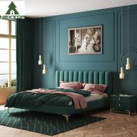 China Custom Size Wooden Double Bed Queen Platform King Size Fabric Bed Hotel Bedroom Furniture for sale