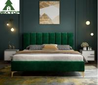 China Custom Size Wooden Double Bed Queen Platform King Size Fabric Bed Hotel Bedroom Furniture for sale