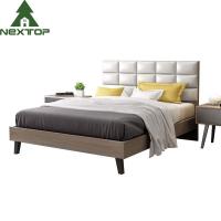 China Wooden Frame Leather Headboard Bed With Nightstands Home Hotel Room Furniture for sale