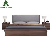 China Modern Hotel Bedroom Furniture Wooden Structure Double Storage Bed For Home for sale