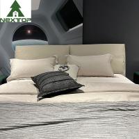 China Stainless steel Upholstered Bedroom Sets Modern White Leather King Size Bed for sale