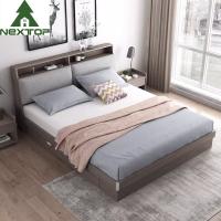 China Wooden Frame Leather Headboard Bed With Nightstands Home Hotel Room Furniture for sale