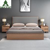 China Modern Hotel Bedroom Furniture Wooden Structure Double Storage Bed For Home for sale
