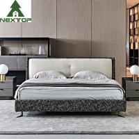 China Villa Upscale Bedroom Sets Home Modern Simple Fabric Upholstered Bed for sale