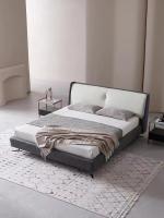 China Villa Upscale Bedroom Sets Home Modern Simple Fabric Upholstered Bed for sale