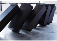 China Novel Style Fashion Square Long Dining Table Acrylic Personality Base Design for sale