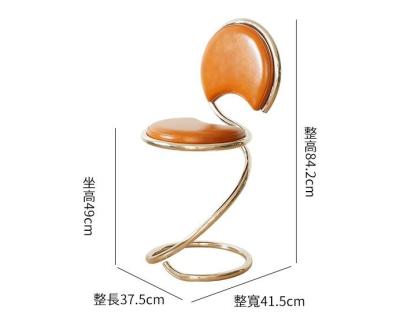 China Stainless Steel Frame Leather Dining Chair Nordic Minimalist Creative for sale