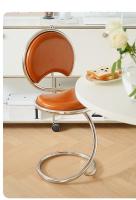China Stainless Steel Frame Leather Dining Chair Nordic Minimalist Creative for sale