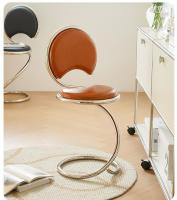 China Stainless Steel Frame Leather Dining Chair Nordic Minimalist Creative for sale