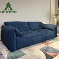 China Custom Modern Deep Blue Fabric Interior Sofa 2 3 4 Seating For Home Villa Hotel for sale