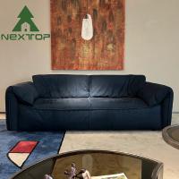 China Custom Modern Deep Blue Fabric Interior Sofa 2 3 4 Seating For Home Villa Hotel for sale