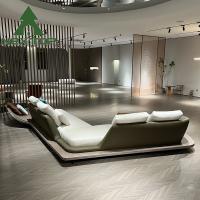 China 60D Sponge Deluxe Curved Sofa Set Furniture Italian Modern L Shape Leather Sofas for sale