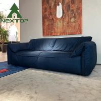 China Custom Modern Deep Blue Fabric Interior Sofa 2 3 4 Seating For Home Villa Hotel for sale