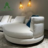 China White Semi Circular Linen Sofa Interior Decoration Villa Living Room Office Area for sale