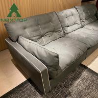 China Light Green Comfortable Fabric 3 4 5 6 Seater Long Sofa Customization for sale