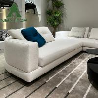 China White Semi Circular Linen Sofa Interior Decoration Villa Living Room Office Area for sale