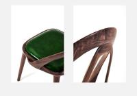China Nordic Style Walnut Dining Chair Light Luxury Genuine Leather Solid Black for sale