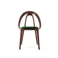 China Nordic Style Walnut Dining Chair Light Luxury Genuine Leather Solid Black for sale