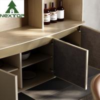 China Multi Function Wooden Wine Cabinets With Metal Elegant Upholstered Dining Furniture for sale