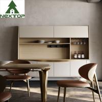 China Multi Function Wooden Wine Cabinets With Metal Elegant Upholstered Dining Furniture for sale