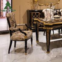 China British Royal Style Dining Table Set 6 Seater Luxury Wooden Dining Table Sets for sale