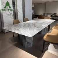 China OEM Dining Room Furniture For 8-12 Full Marble Rectangular Dining Table Set for sale