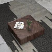 China Black Walnut Coffee Table Nordic Light Luxury Square Tea Table For Lobby Office for sale